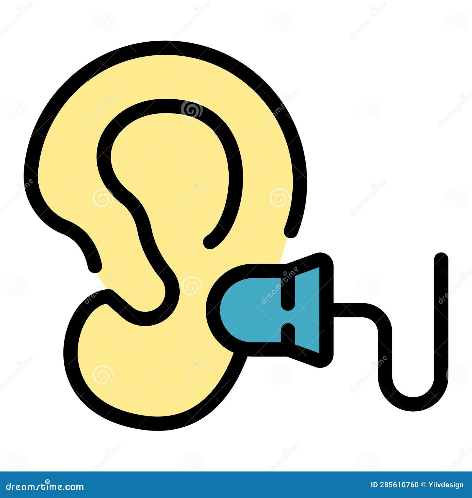 Hearing Earplugs Icon Vector Flat Stock Vector - Illustration of ...