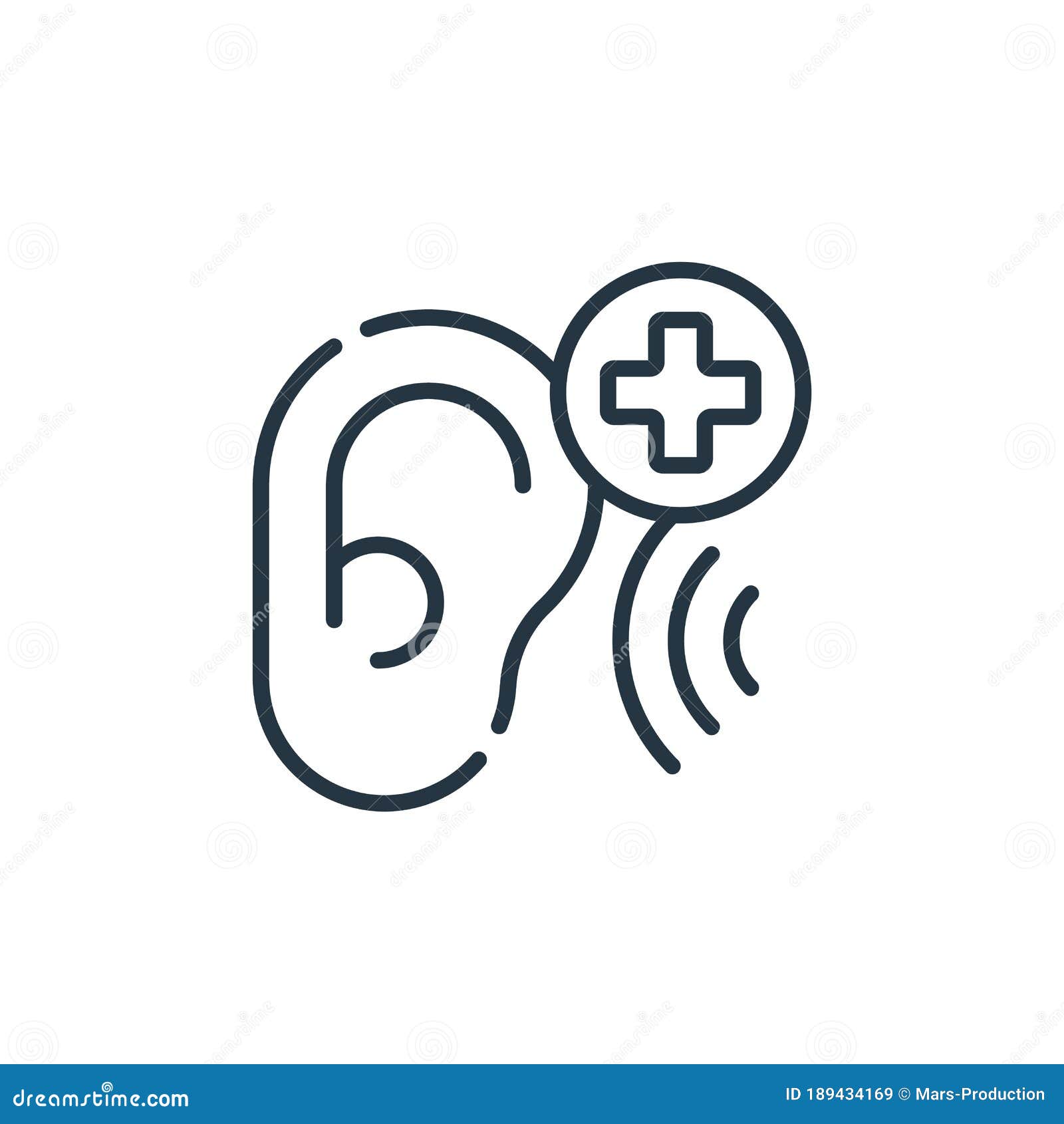 Hearing Exam Vector Icon Isolated on White Background. Outline, Thin ...
