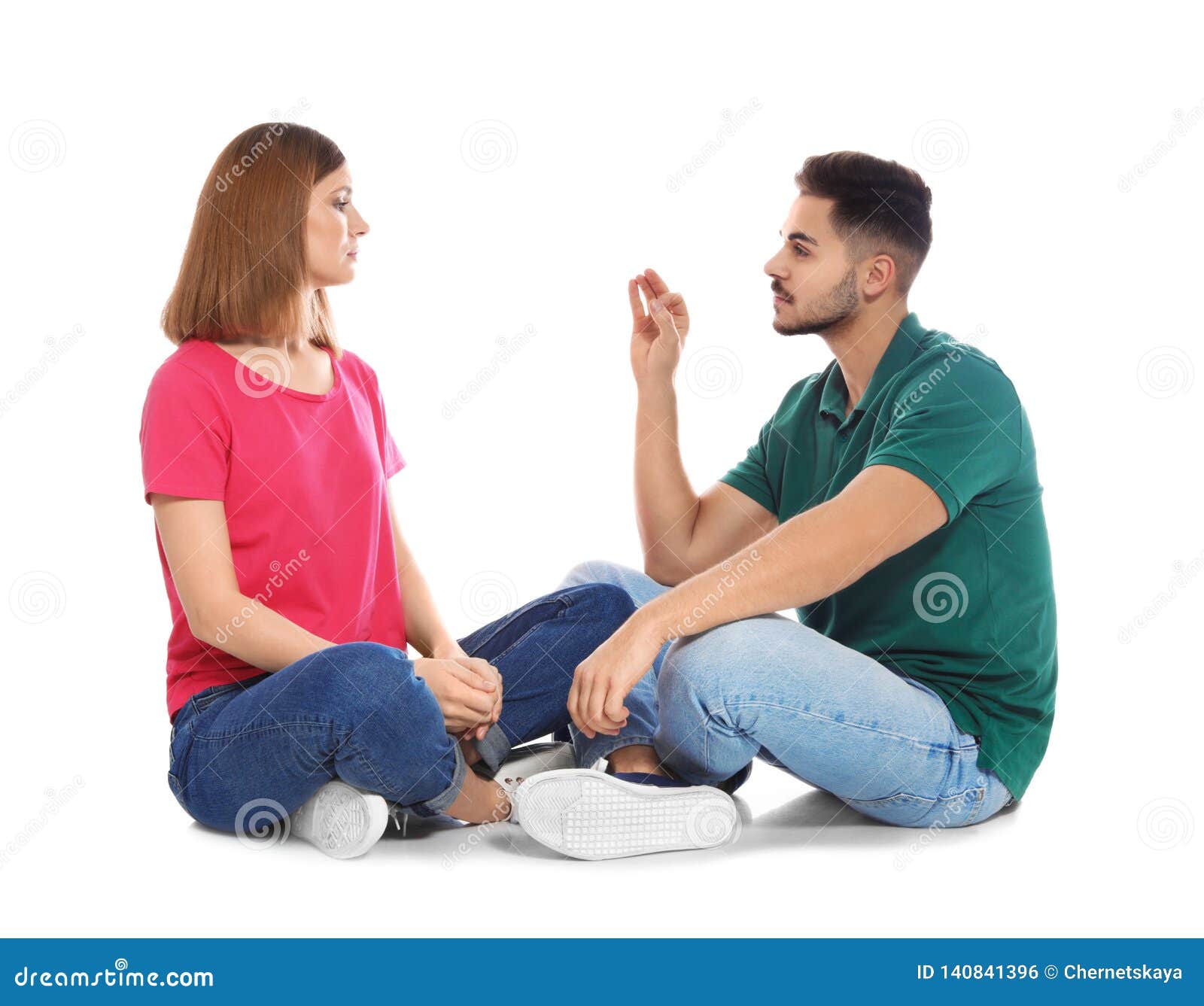 Hearing Impaired Friends Using Sign Language for Communication Stock ...