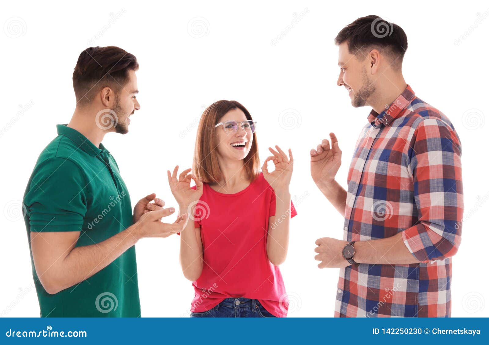 Hearing Impaired Friends Using Sign Language for Communication Isolated ...