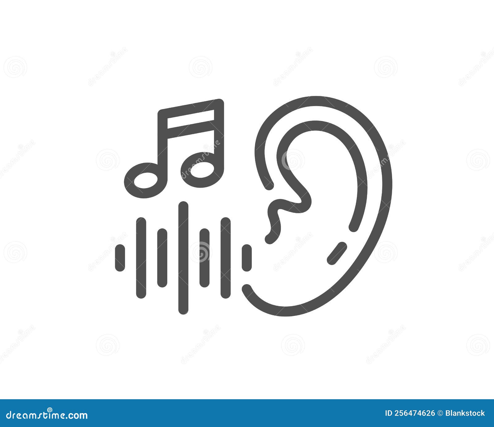 Hearing Line Icon. Audio Message Sign. Vector Stock Vector ...
