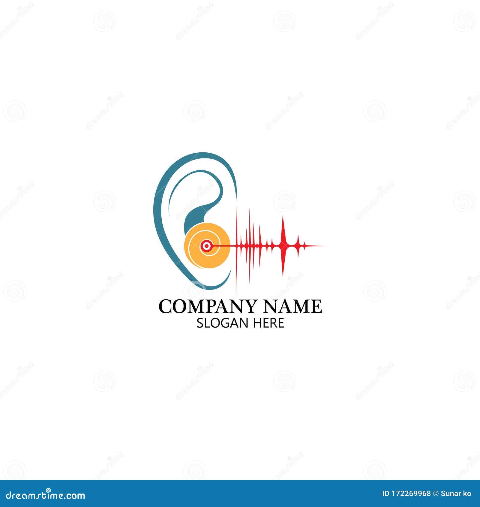 Hearing Logo Template stock vector. Illustration of sign - 172269968