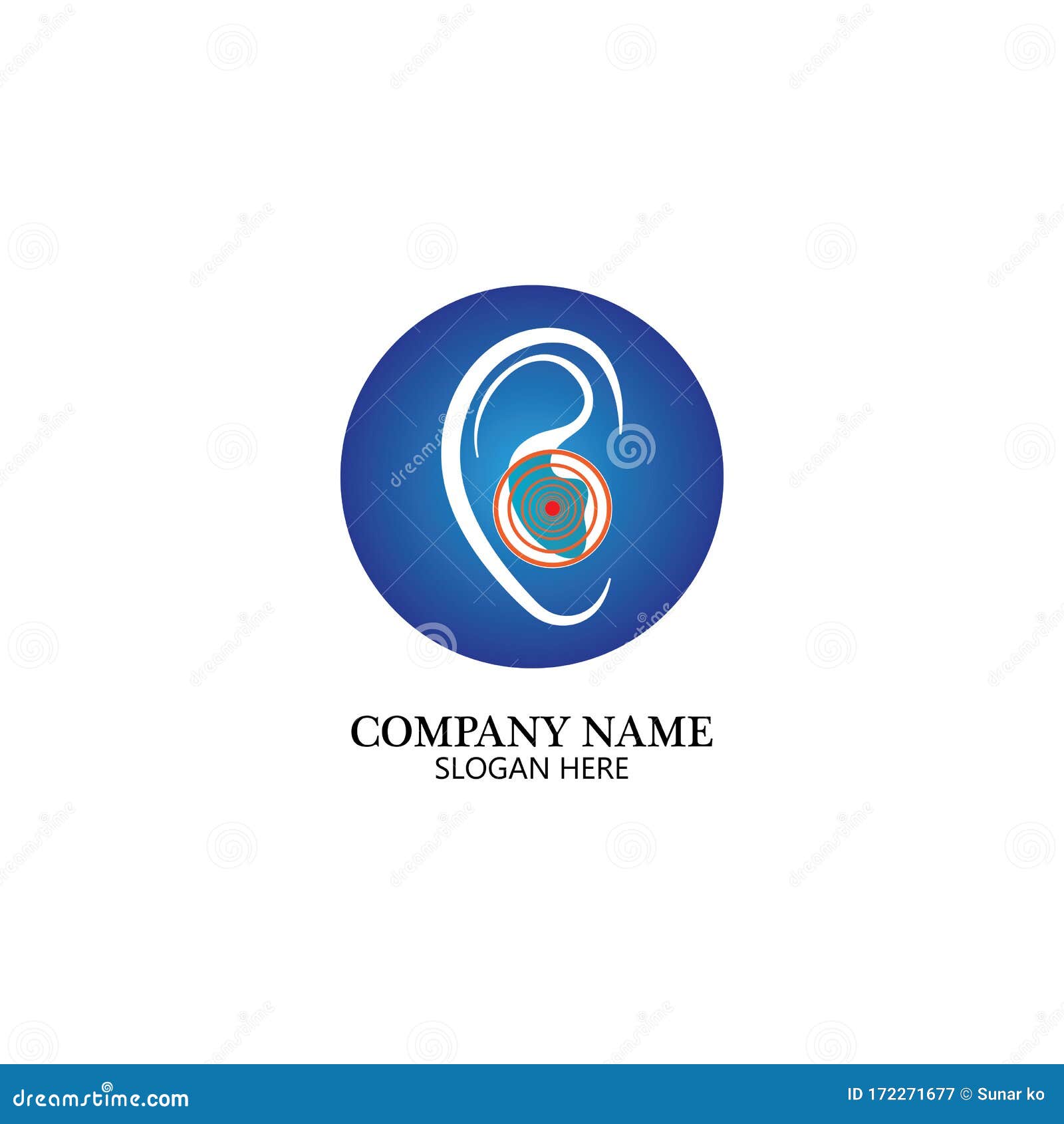 Hearing Logo Template stock vector. Illustration of health - 172271677