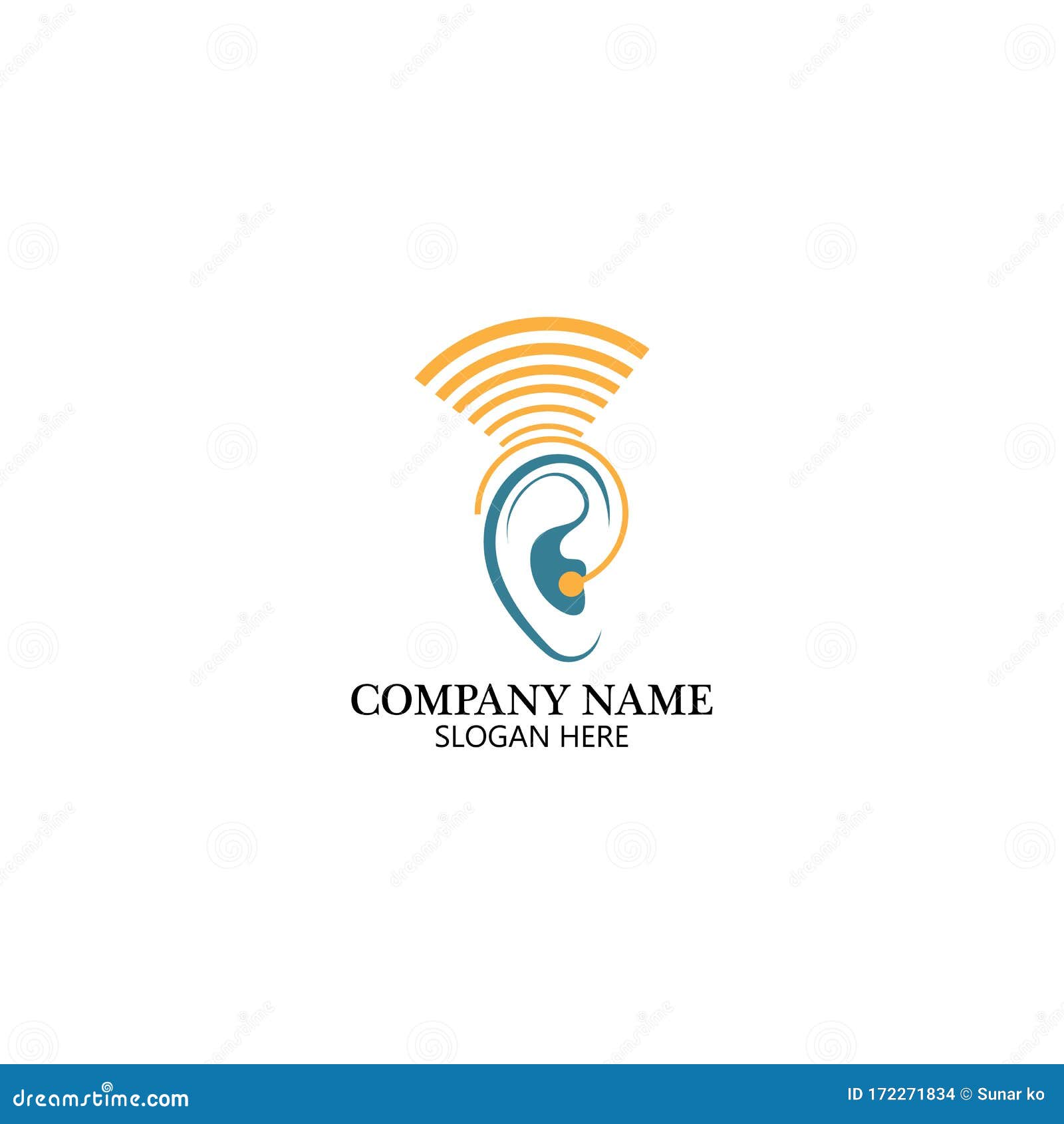 Hearing Logo Template stock vector. Illustration of listening - 172271834