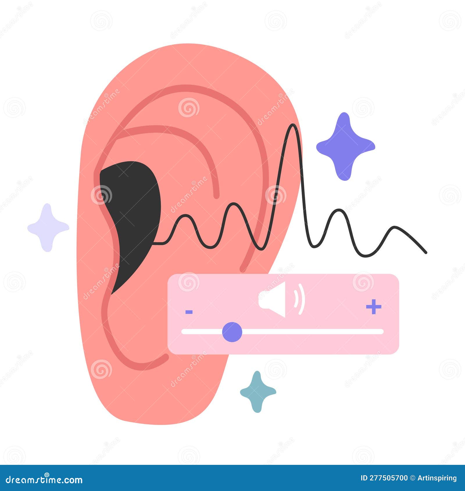 Hearing Loss Concept. Human Ear Disease or Disability Stock Vector ...