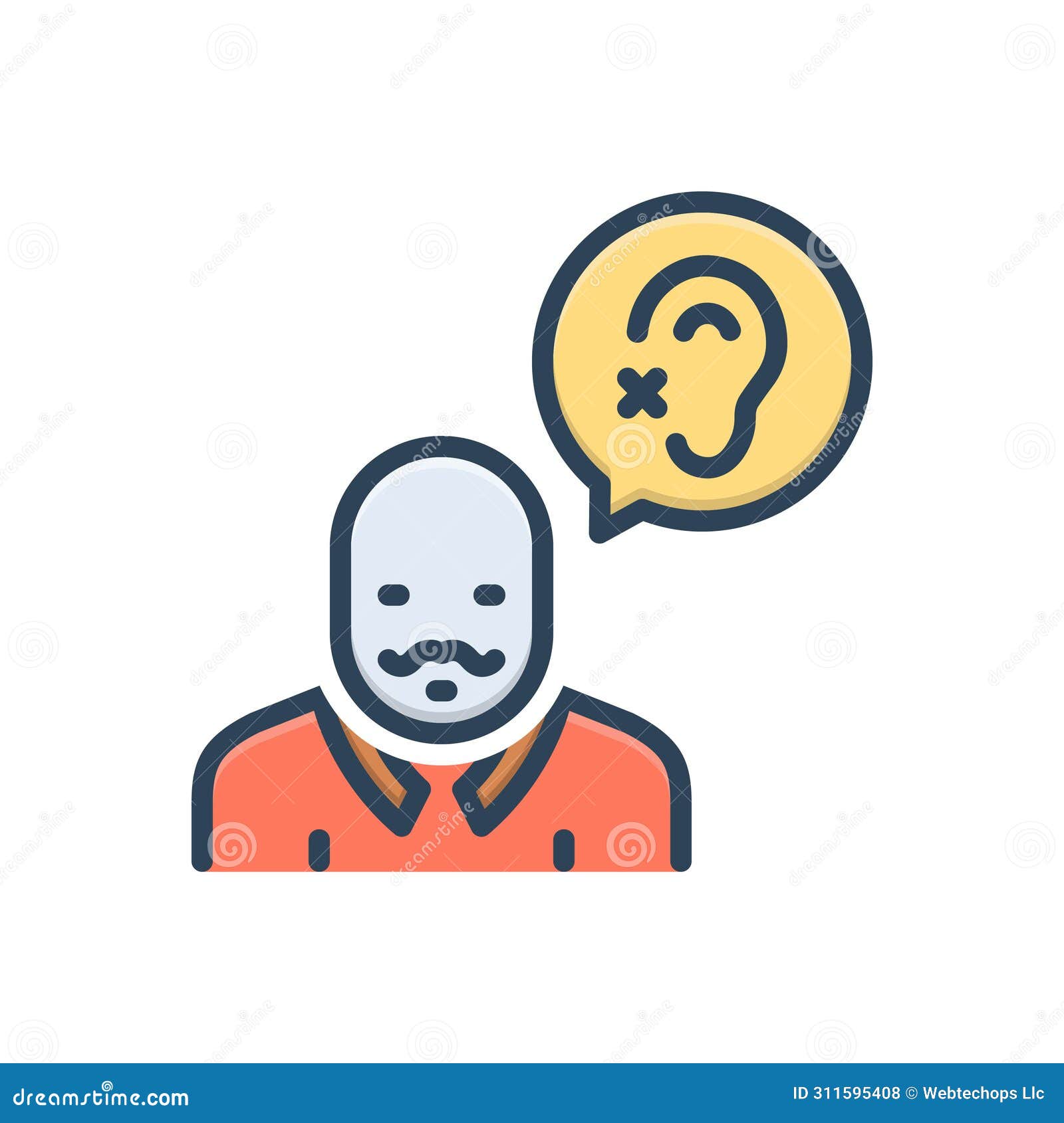 Color Illustration Icon for Hearing Loss, Hearing and Deaf Stock Vector ...