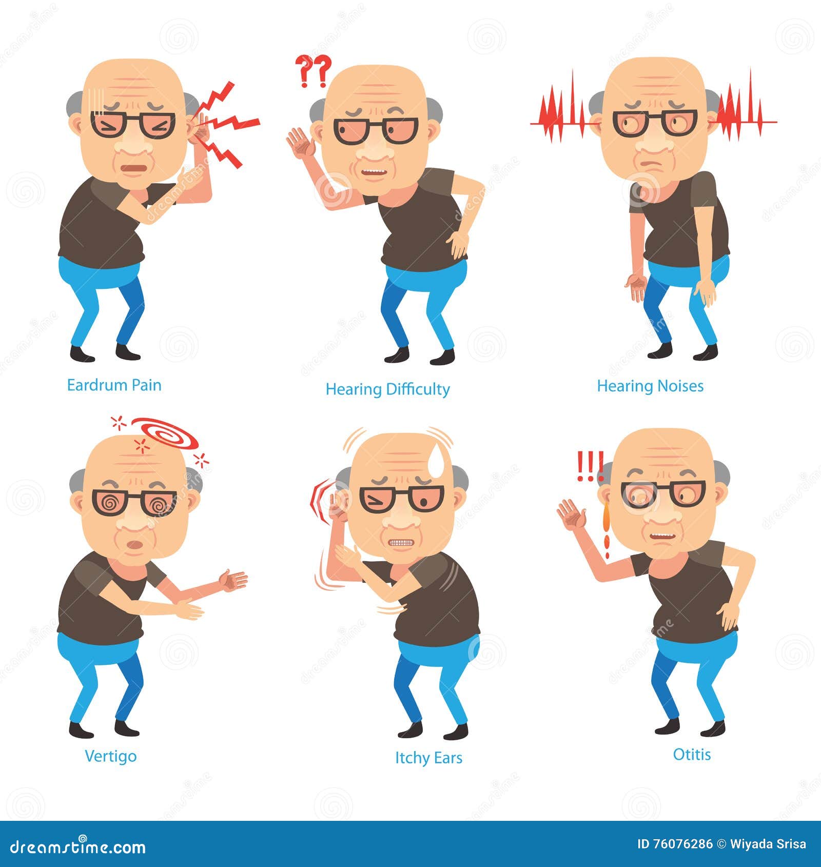 Hearing Loss stock vector. Illustration of cartoon, hard - 76076286