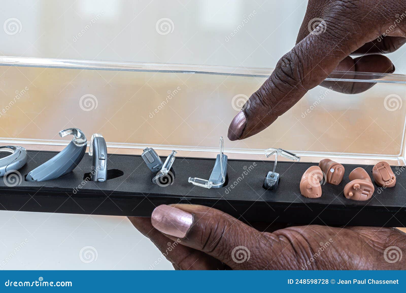 Hearing Loss - Panel of Prostheses Panoramic Image Stock Photo - Image ...