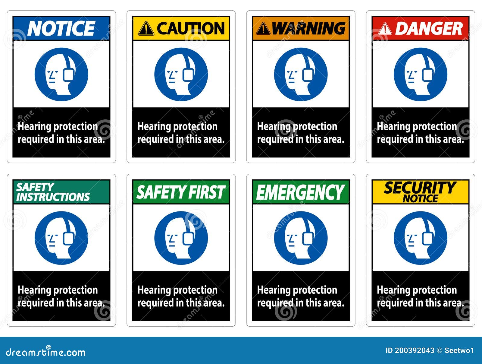 Hearing Protection Required in this Area with Symbol Stock Vector ...