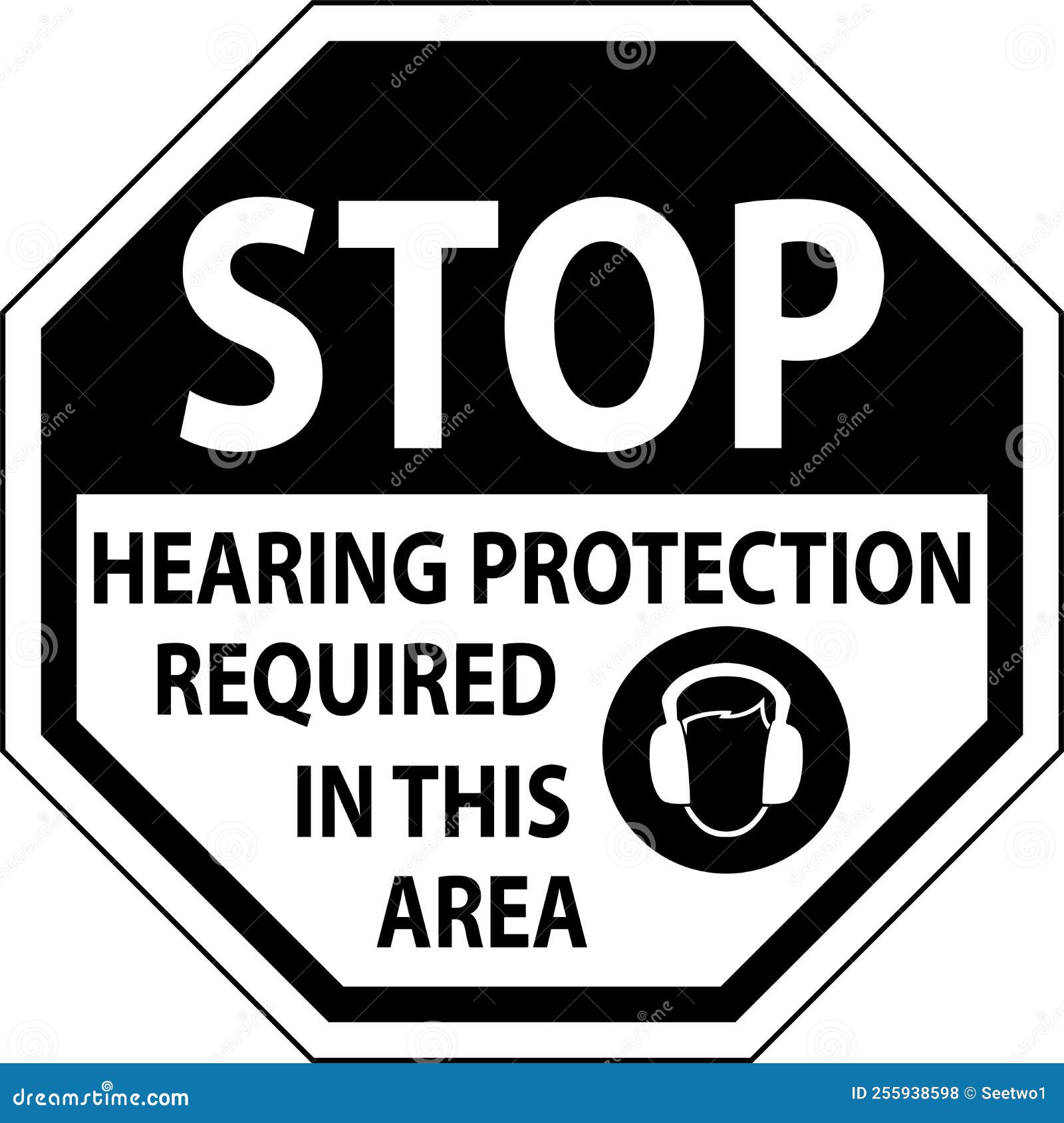 Hearing Protection Required Sign on White Background Stock Vector ...