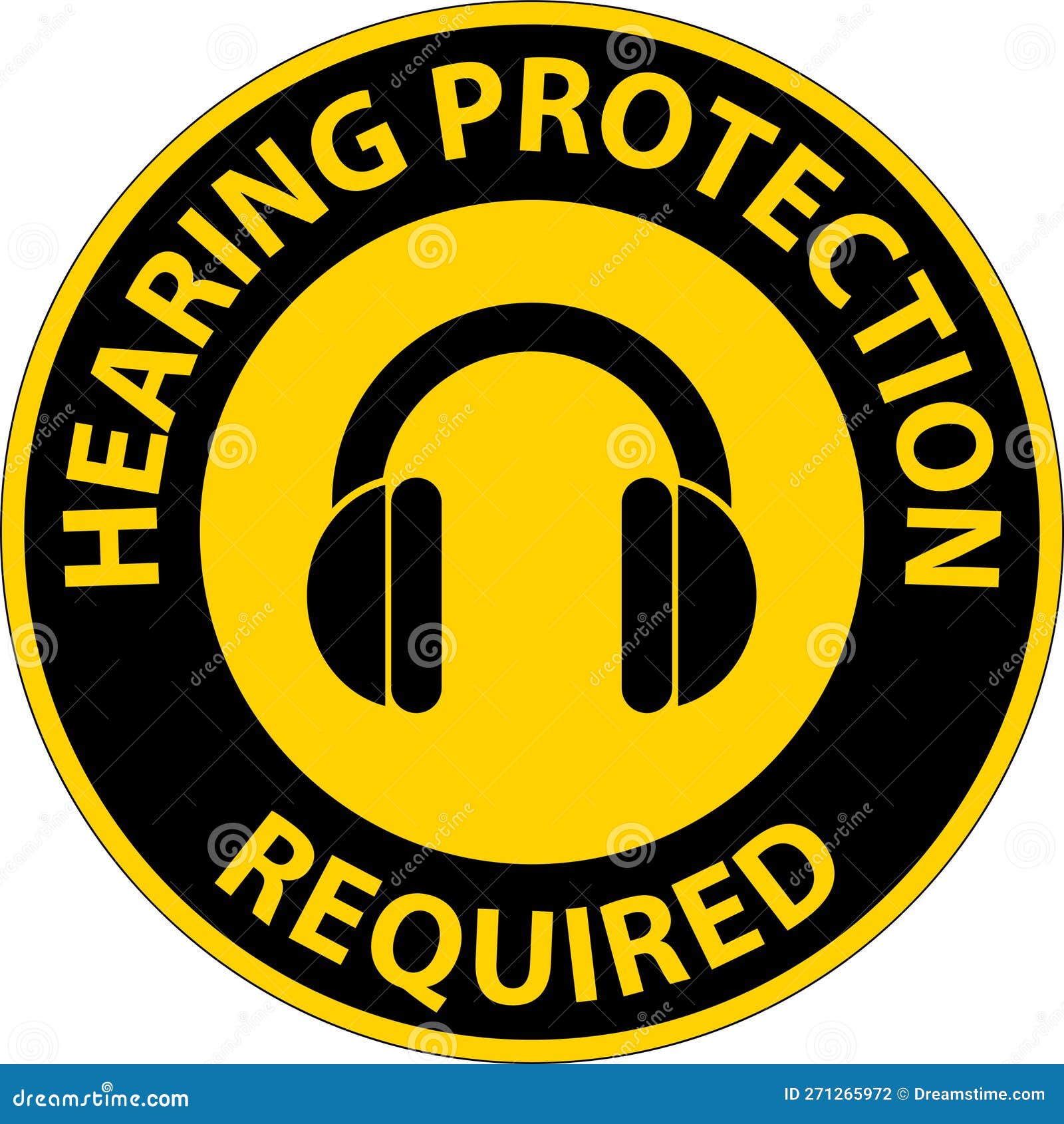 Hearing Protection Required Sign on White Background Stock Vector ...