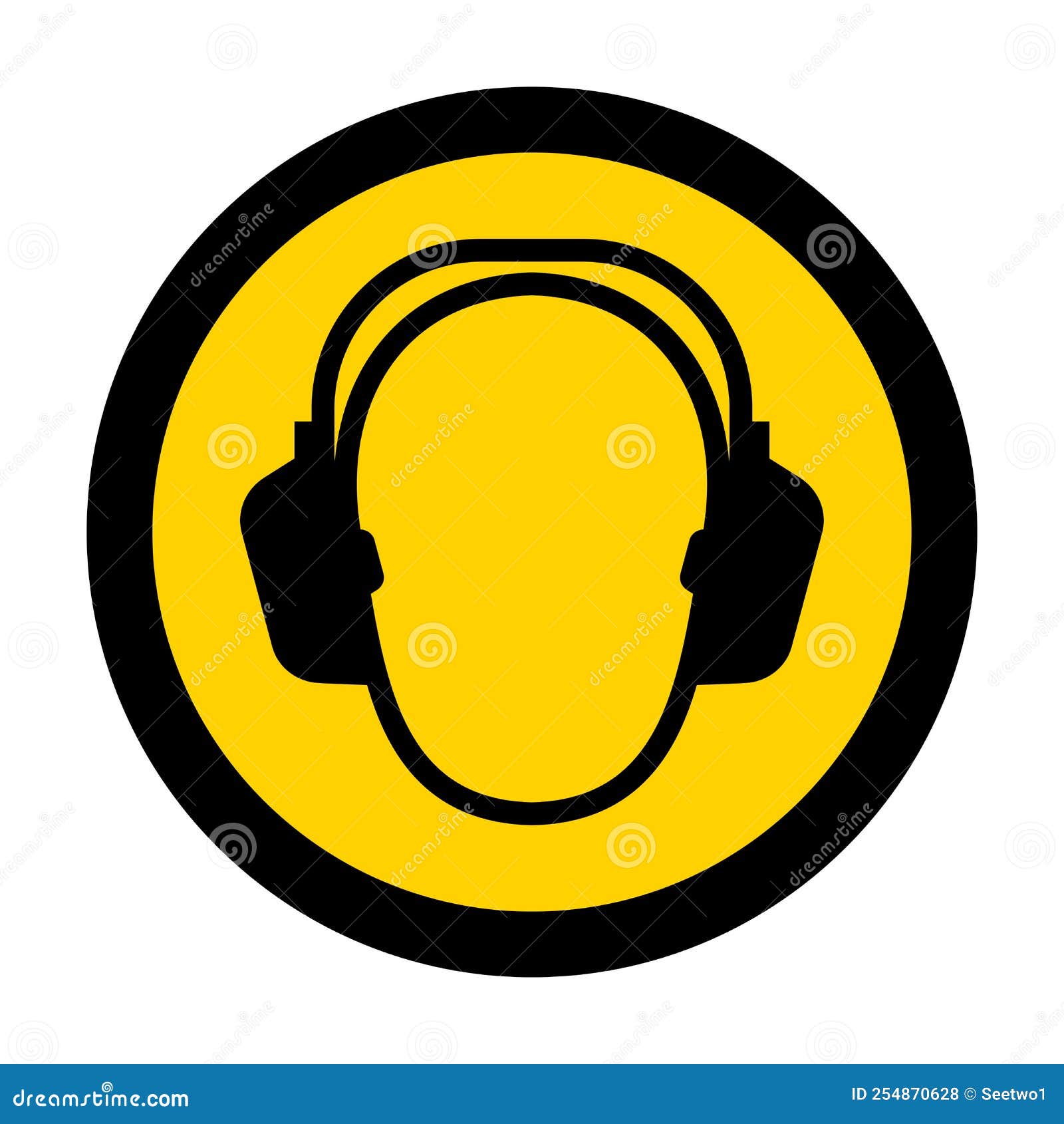 Hearing Protection Symbol Floor Sign Stock Vector - Illustration of ...