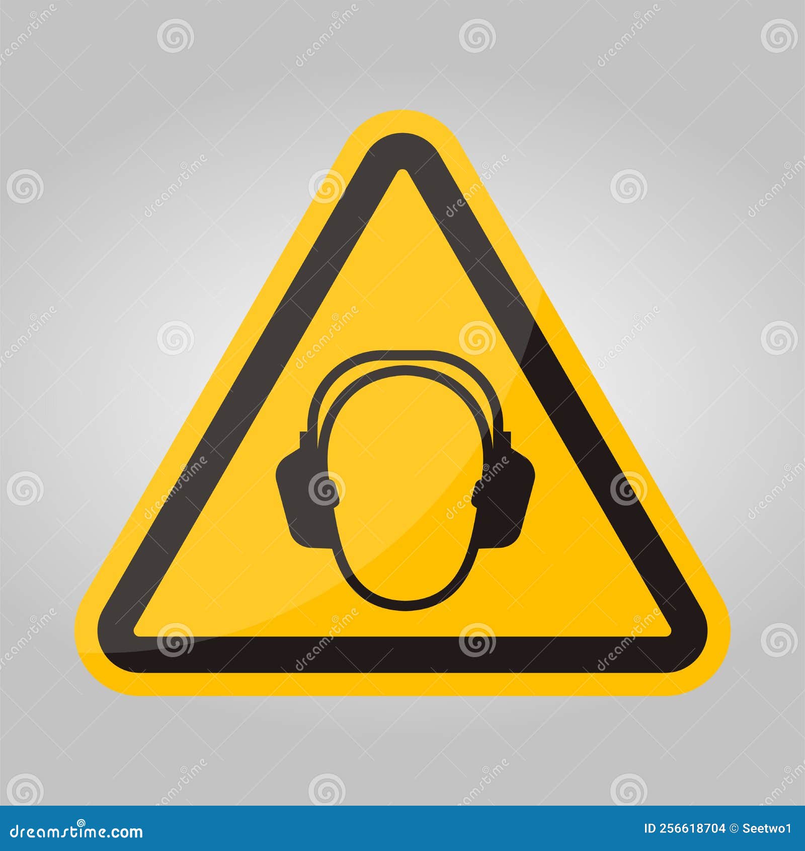 Hearing Protection Symbol Floor Sign Stock Vector - Illustration of ...