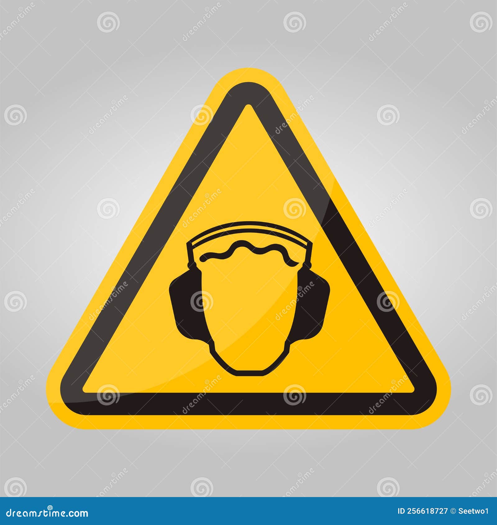 Hearing Protection Symbol Floor Sign Stock Vector - Illustration of ...