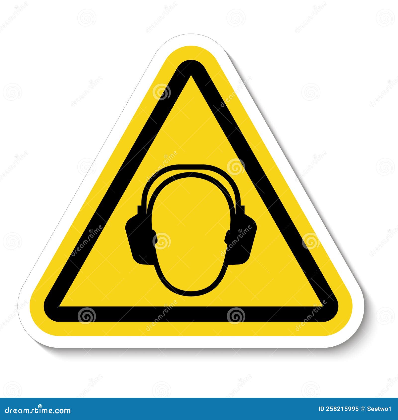 Hearing Protection Symbol Floor Sign Stock Vector - Illustration of ...