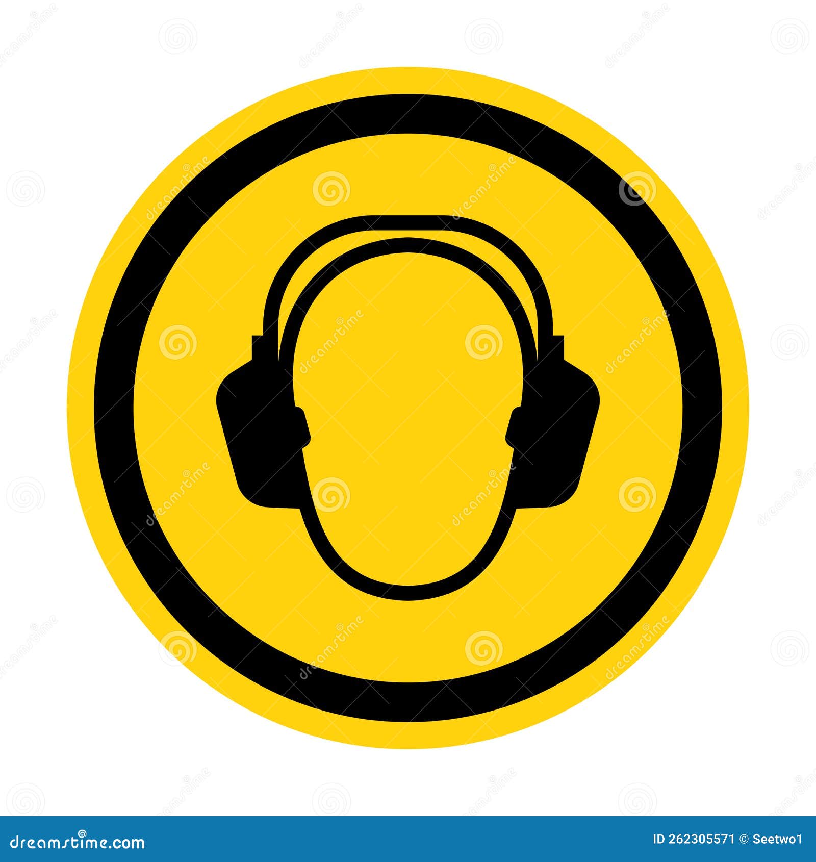 Hearing Protection Symbol Floor Sign Stock Vector - Illustration of ...