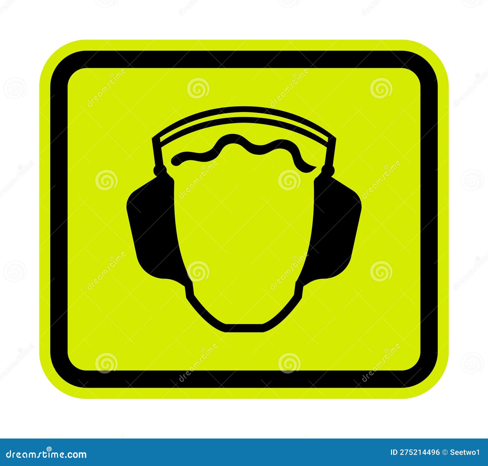 Hearing Protection Symbol Floor Sign Stock Vector - Illustration of ...
