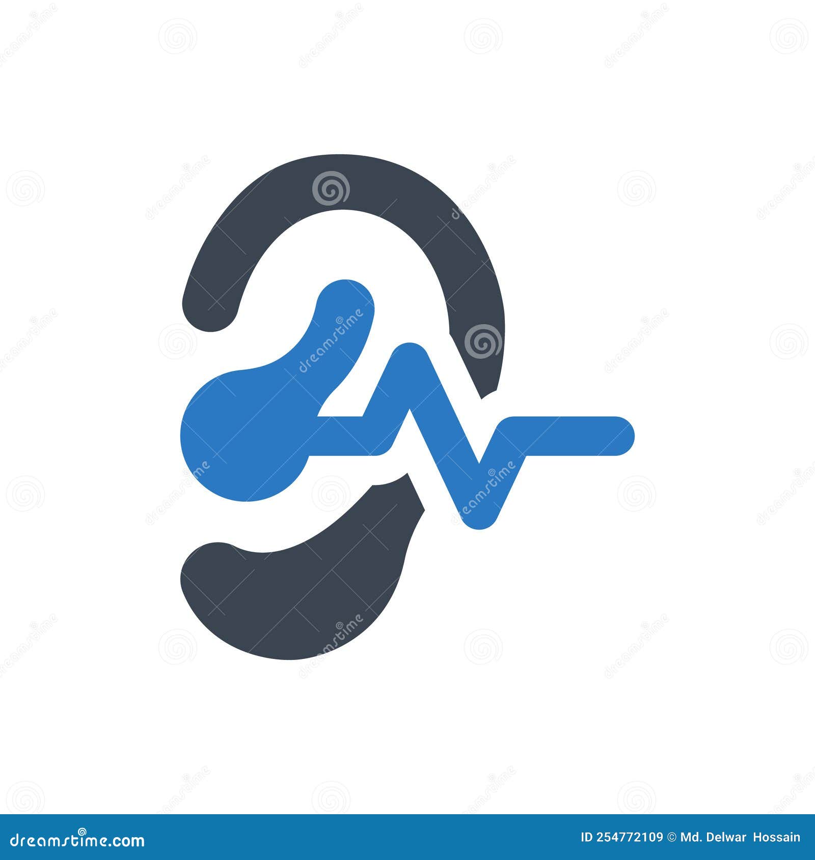 Hearing Sound Signal Mosaic And Distress Signal Seal With Lines Cartoon ...