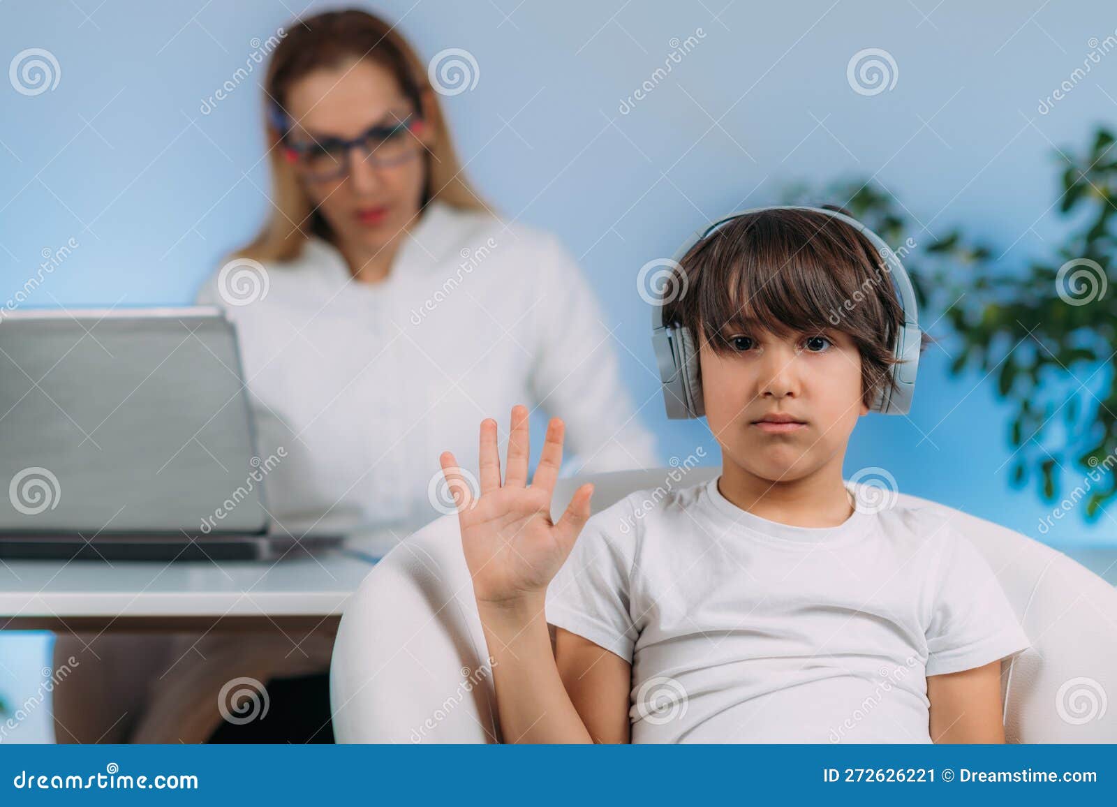 Hearing Test for Children. Audiologist Working with a Preschooler Boy ...