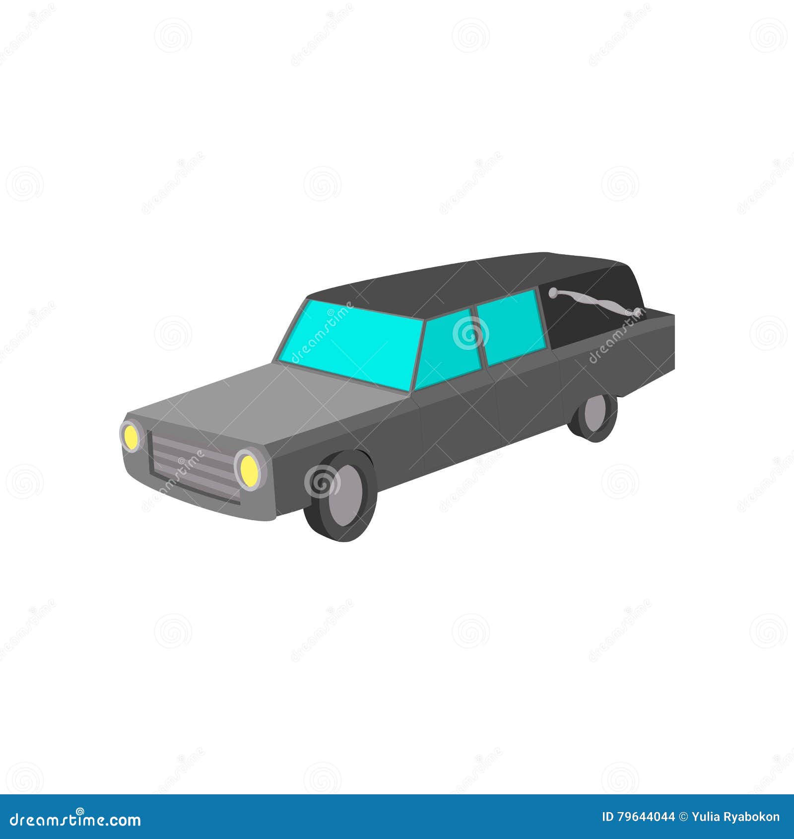 Hearse cartoon icon stock vector. Illustration of funereal - 79644044