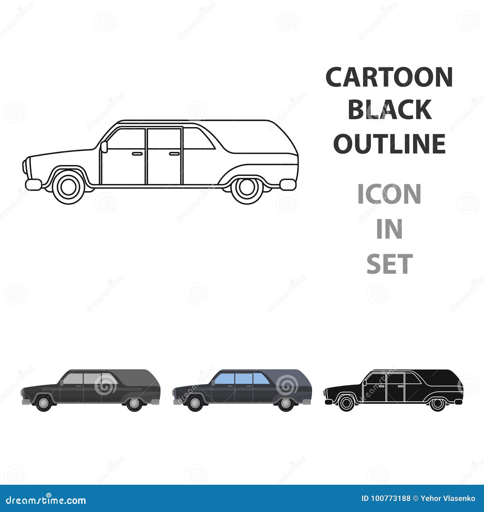 Hearse Icon in Cartoon Style Isolated on White Background. Funeral ... Hearse Icon in Cartoon Style Isolated on White Background. Funeral ...