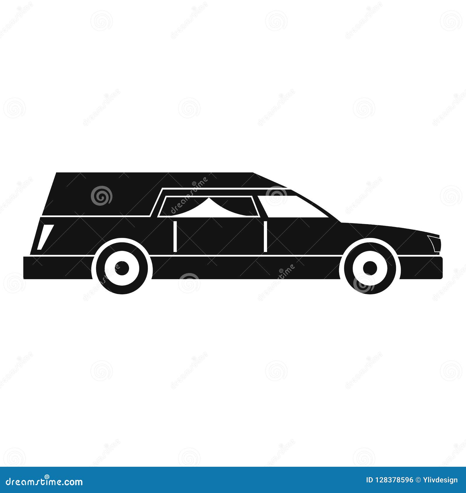 Hearse Icon Digital Blue Cartoon Vector | CartoonDealer.com #148973065