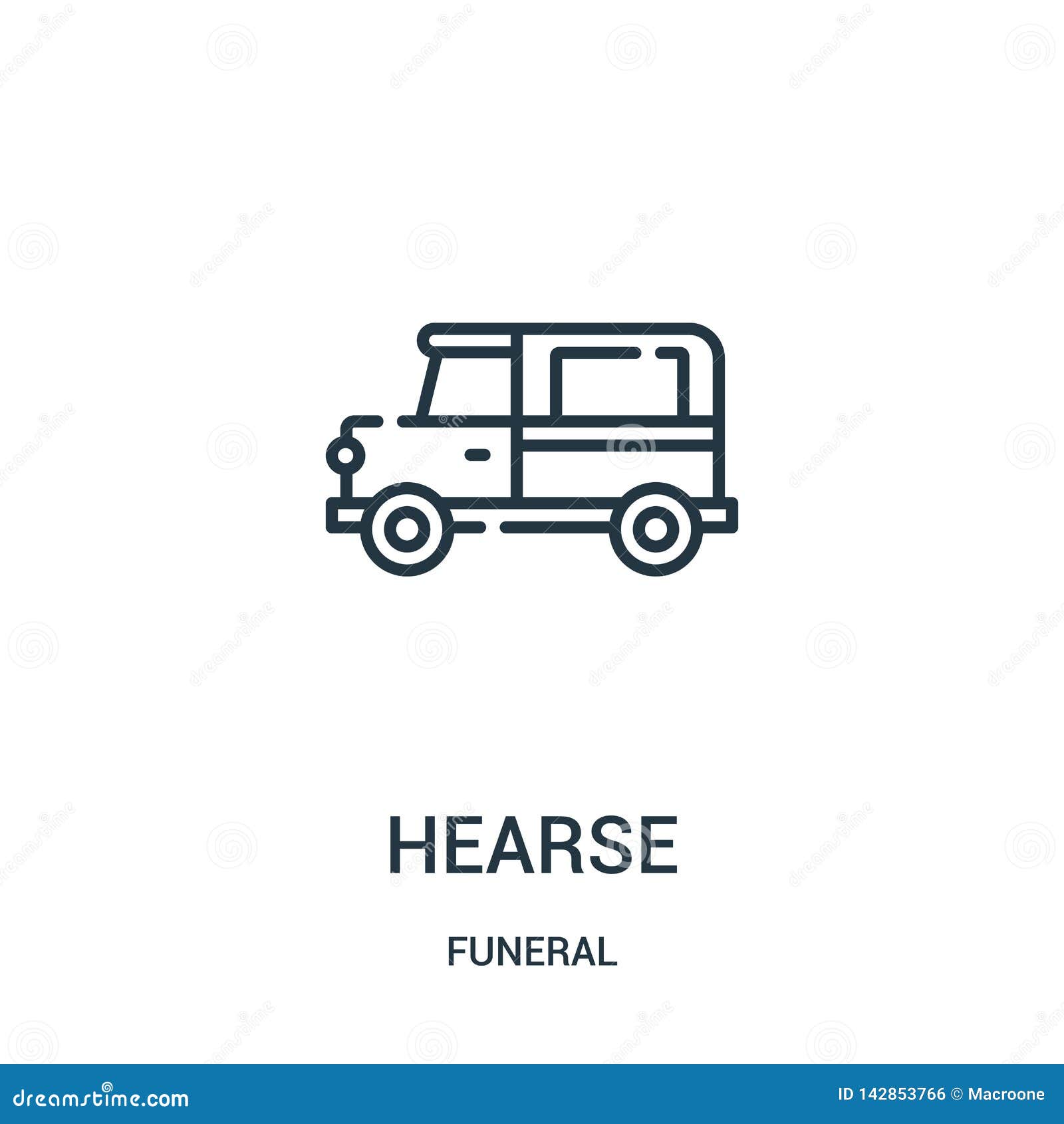 Hearse Icon In Black Style Isolated On White Background. Funeral ...