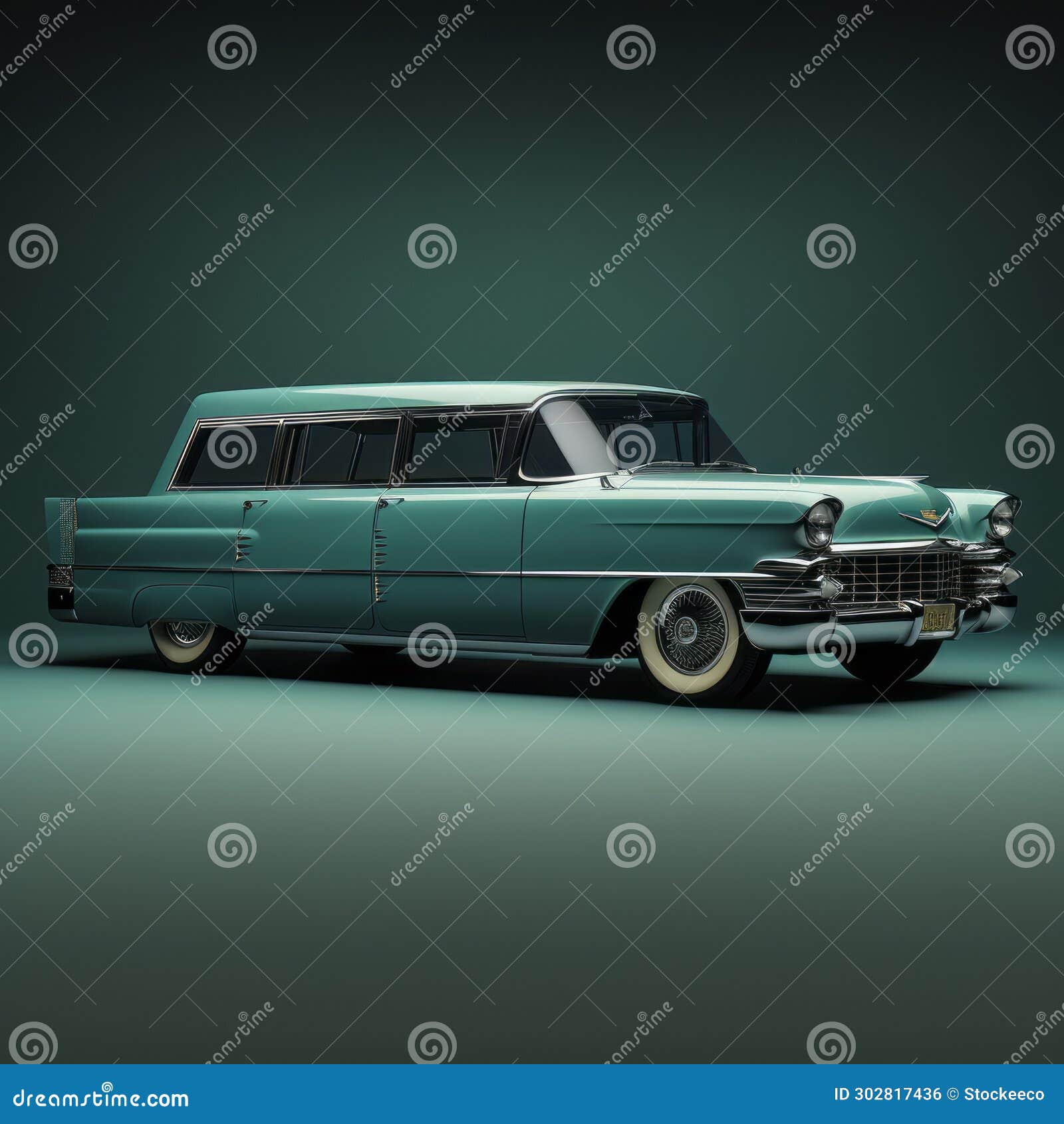 Classic 1950s Green Cadillac Town Car: Realistic Renderings in 32k Uhd ...