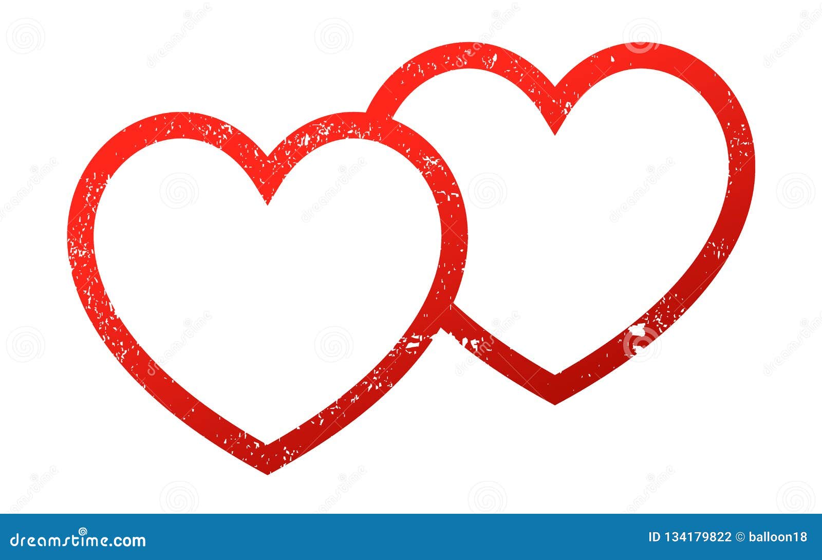 Two linked hearts grunge stock vector. Illustration of healthcare ...
