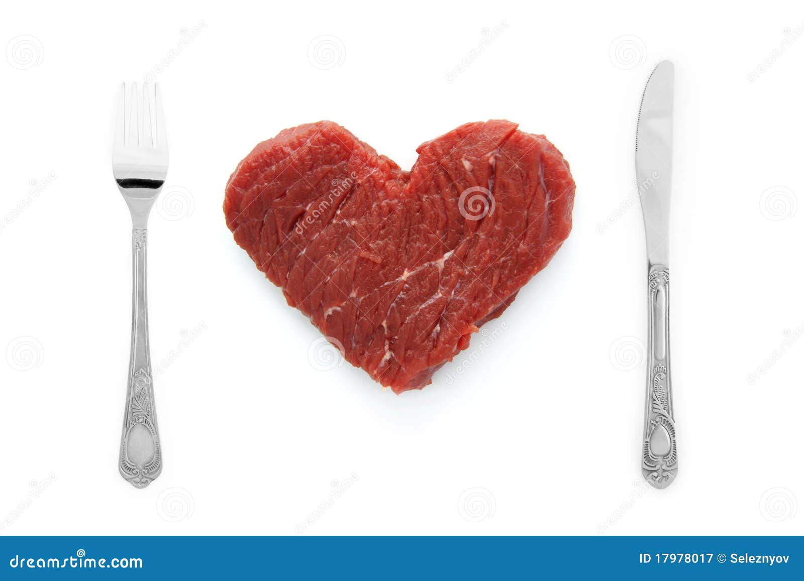 Heart stock image. Image of fork, dinner, butcher, white - 17978017