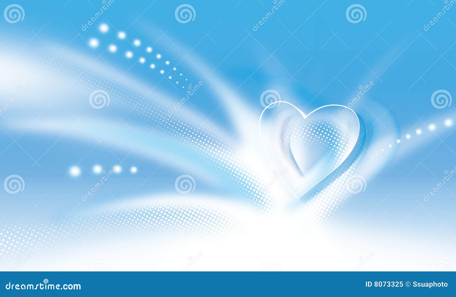 Heart stock illustration. Illustration of flying, blue - 8073325