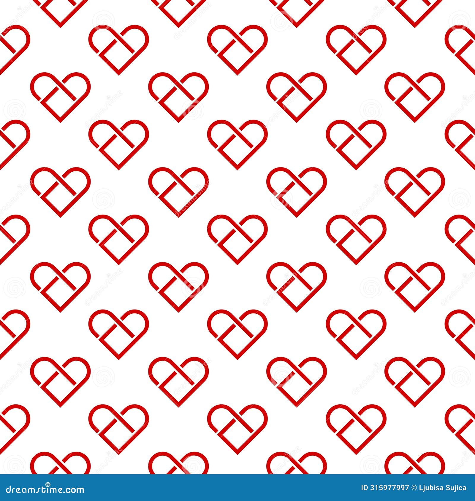 Heart Abstract Logo Seamless Pattern Isolated on White Stock Vector ...