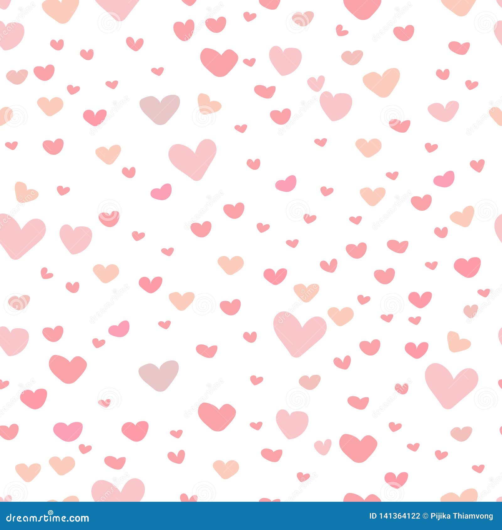 Heart Abstract Pattern Background, Love Doodle Style Pattern. Stock ...