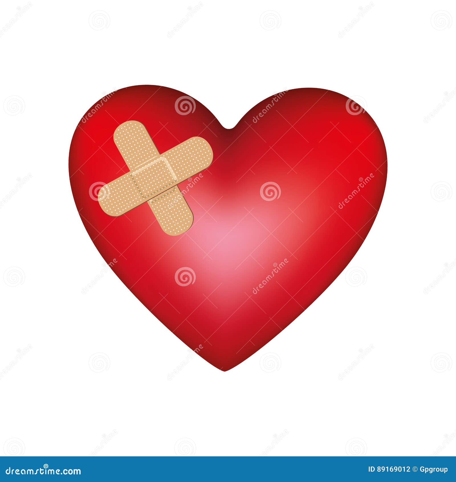 Heart with aid band icon stock illustration. Illustration of cardiogram ...