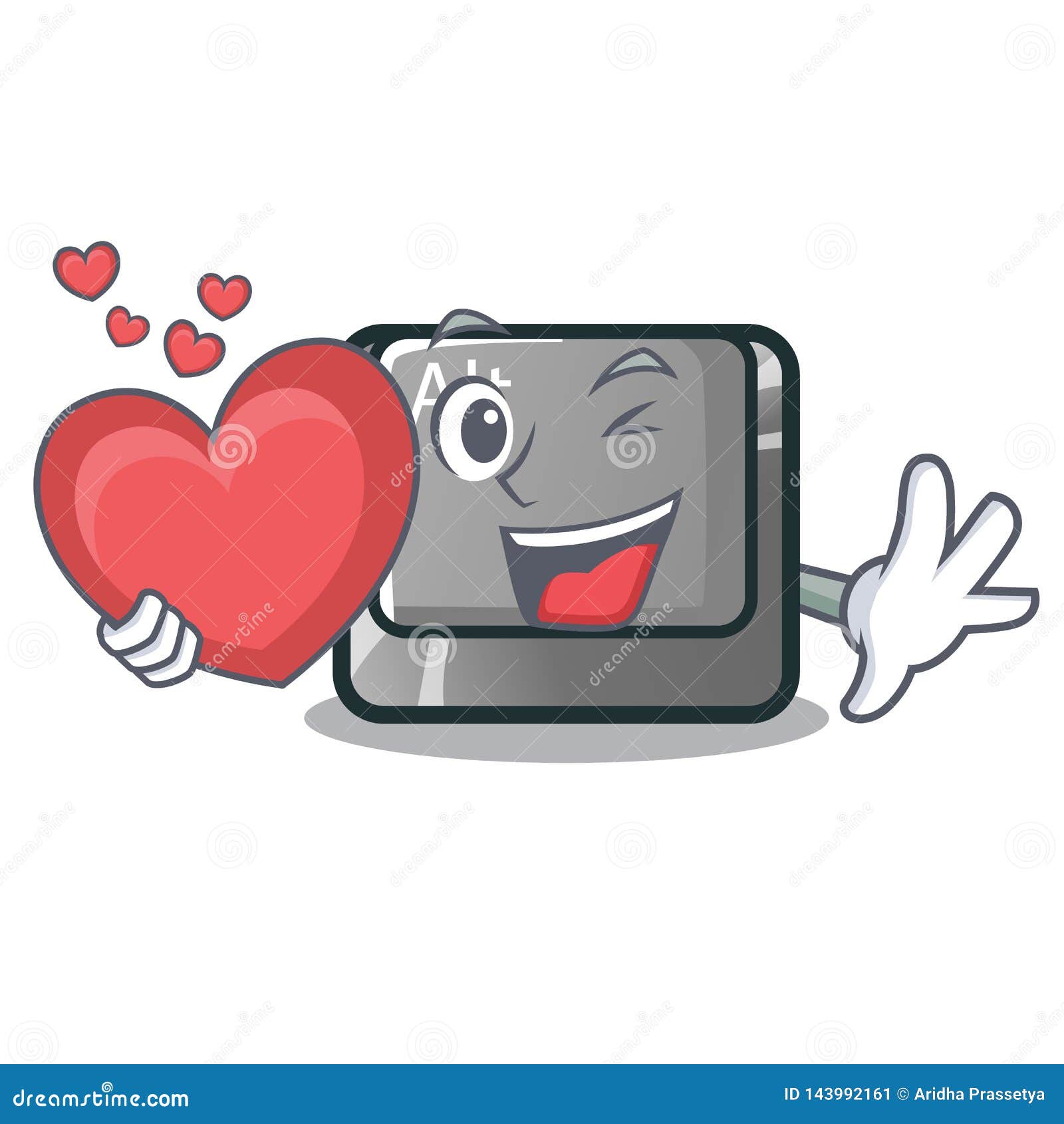 With Heart Alt Character Button Attached the Keyboard Stock Vector ...