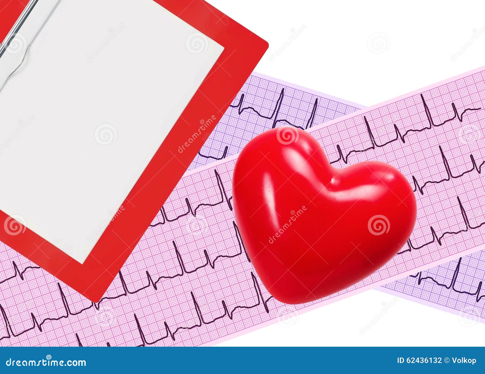 Heart Analysis, Electrocardiogram Graph (ECG), Clipboard Stock Photo ...