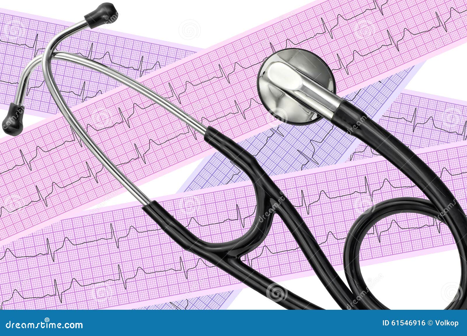 Heart Analysis, Electrocardiogram Graph (ECG) and Stethoscope Stock ...