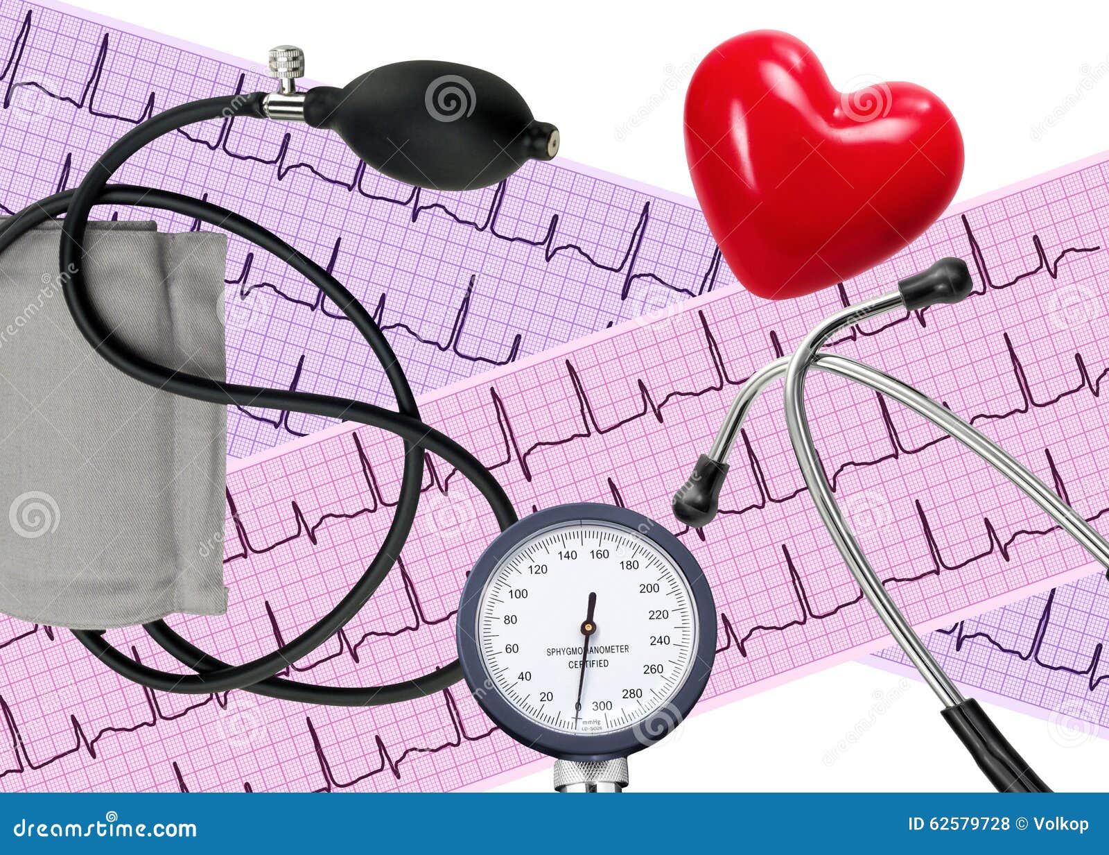 Heart Analysis, Electrocardiogram Graph, Stethoscope, Heart Stock Photo ...