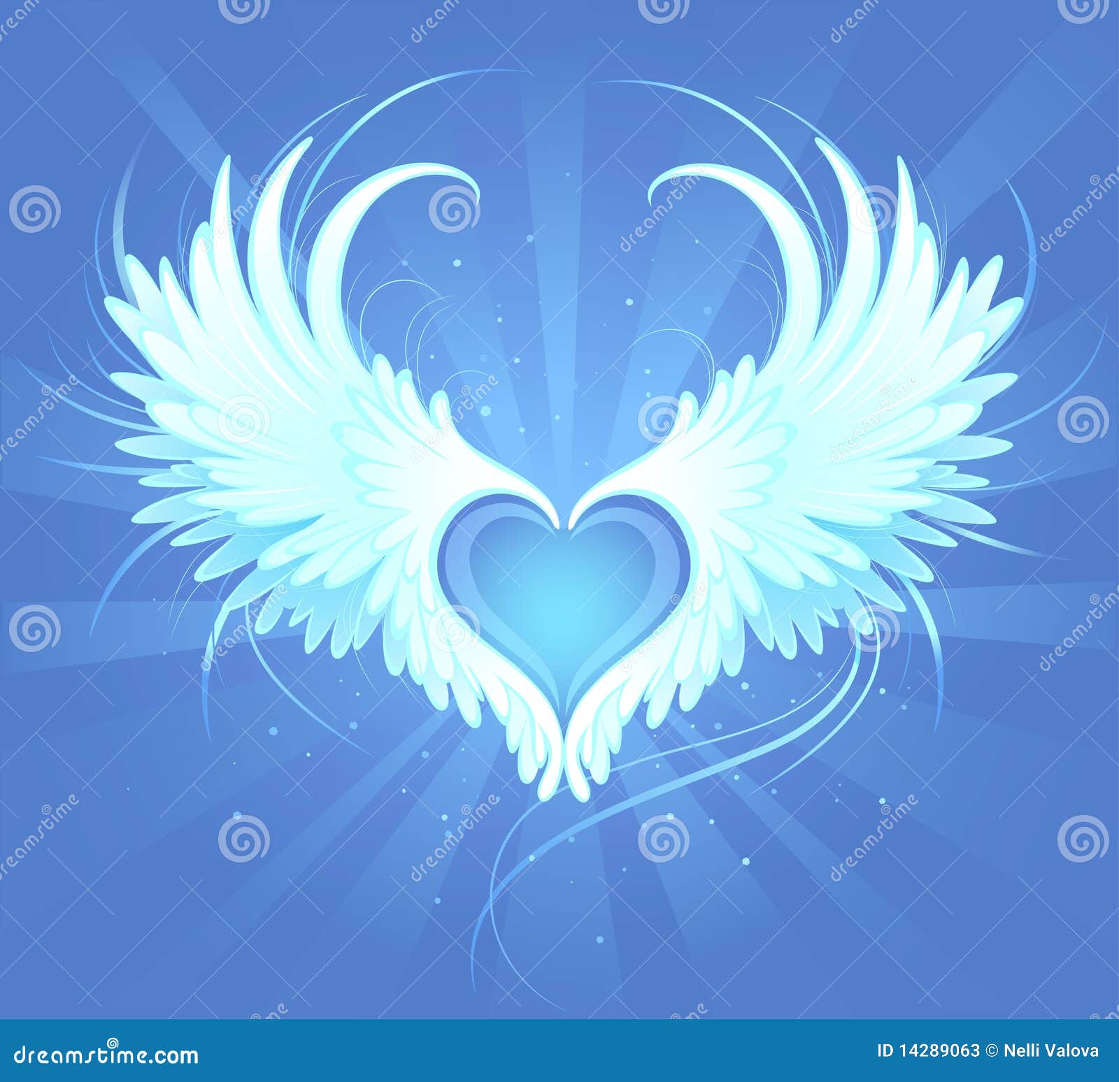 Heart of an angel stock vector. Illustration of love - 14289063