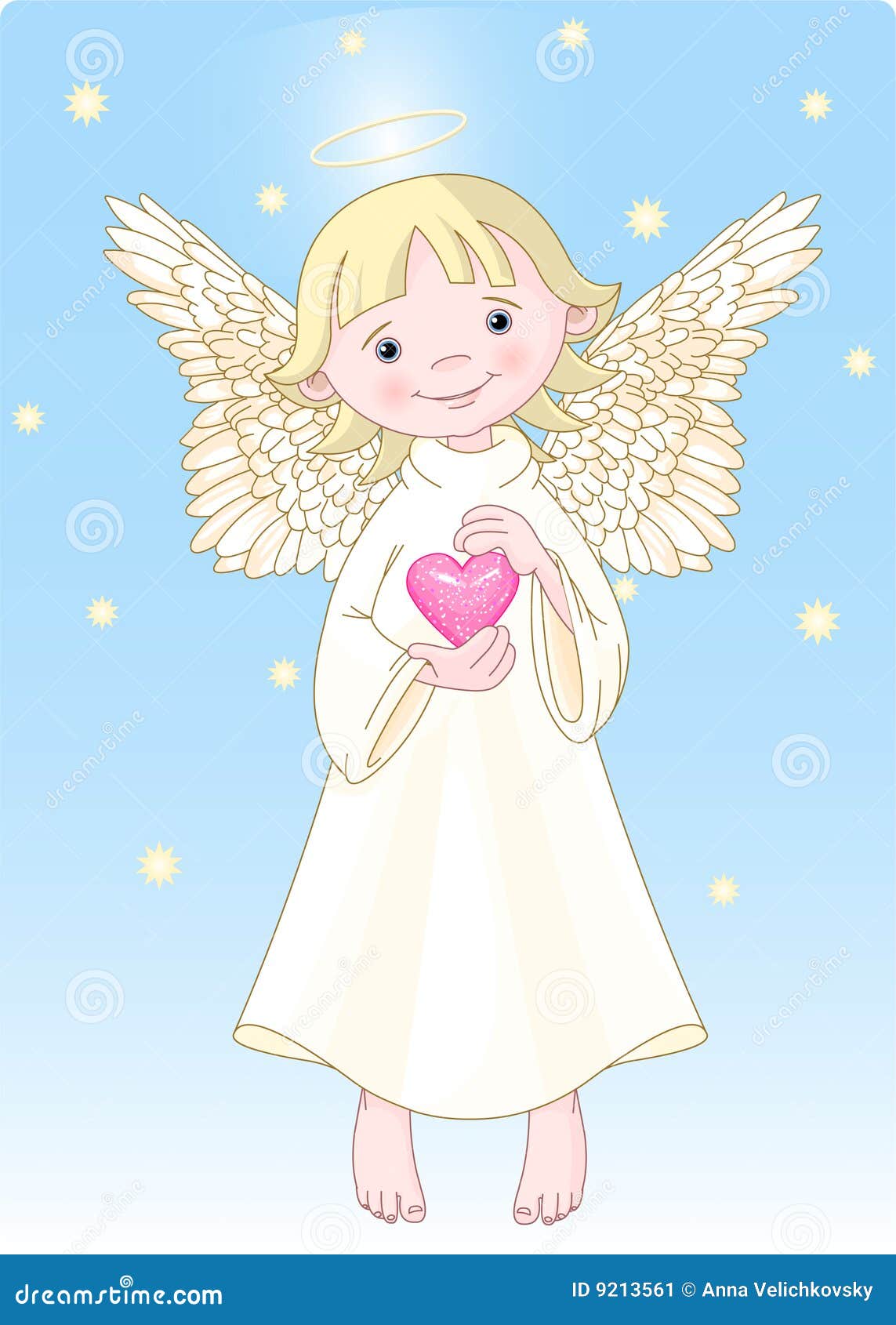 Heart Angel stock vector. Illustration of cartoon, painting - 9213561