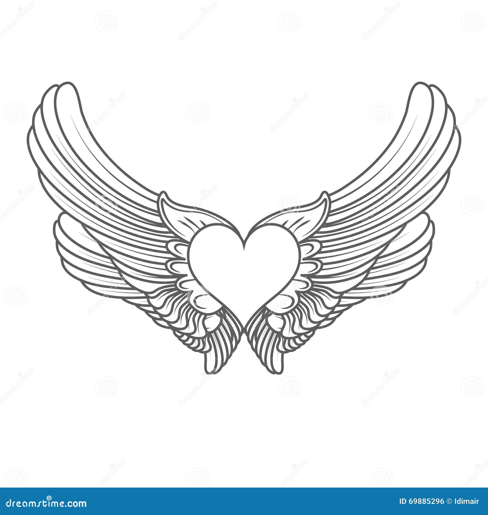 Heart Angel Design Elements Stock Vector - Illustration of mobile ...