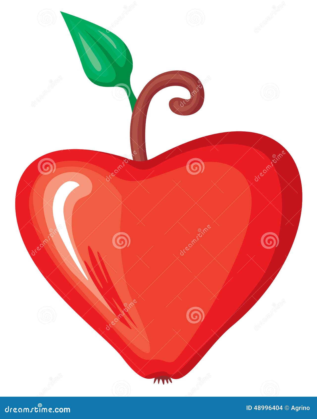 Heart apple stock vector. Illustration of food, color - 48996404