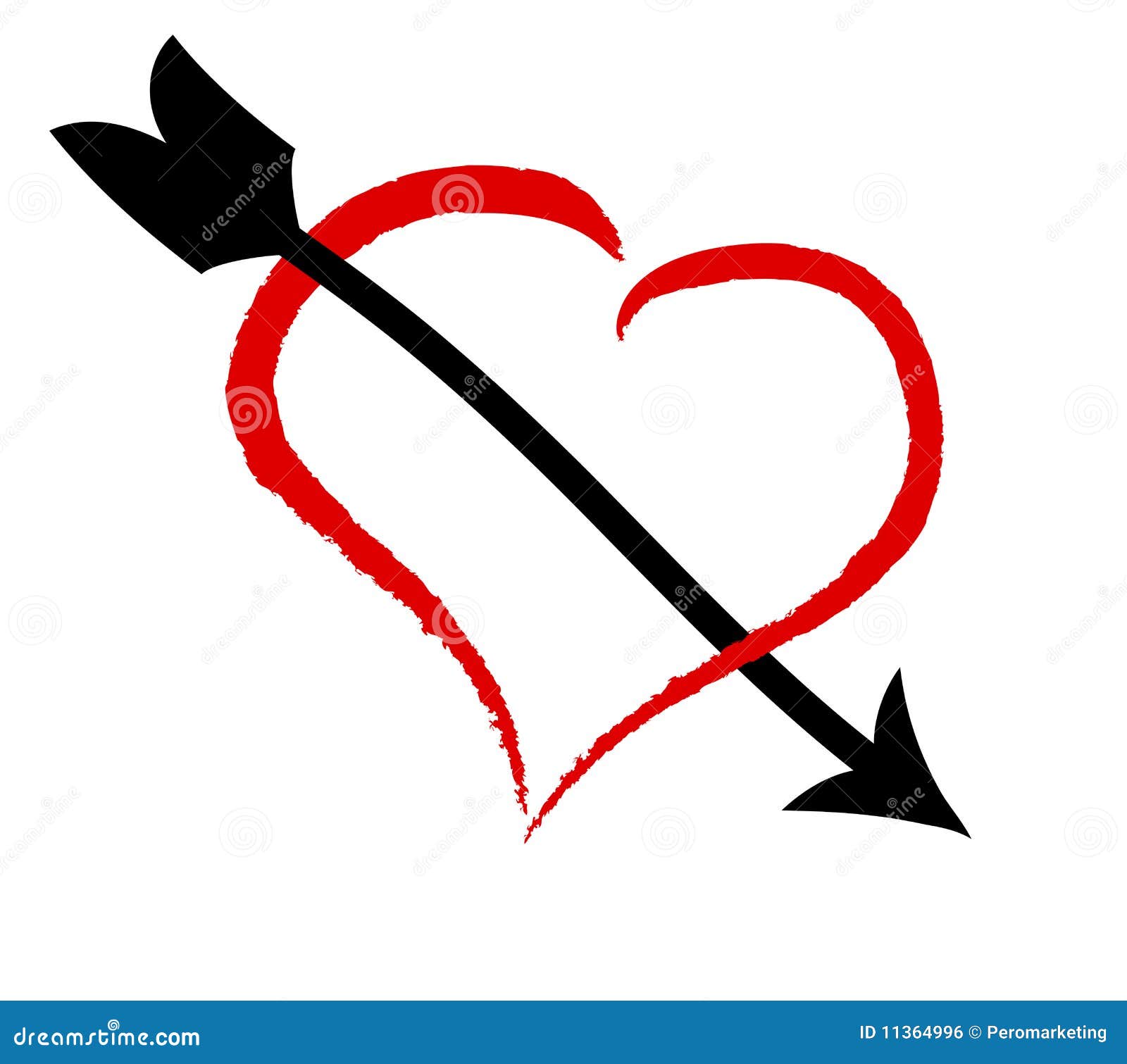 Heart with arrow stock vector. Illustration of love, valentine - 11364996