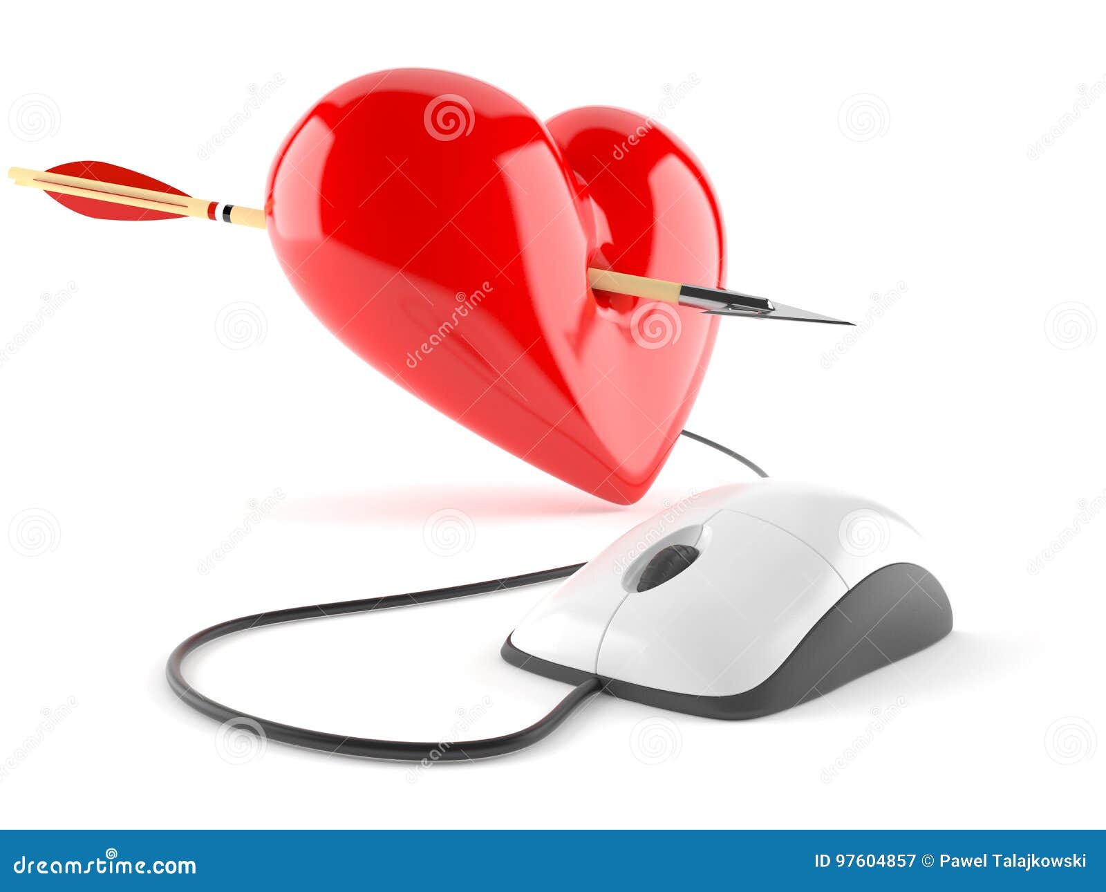 Heart with Arrow and Computer Mouse Stock Illustration - Illustration ...