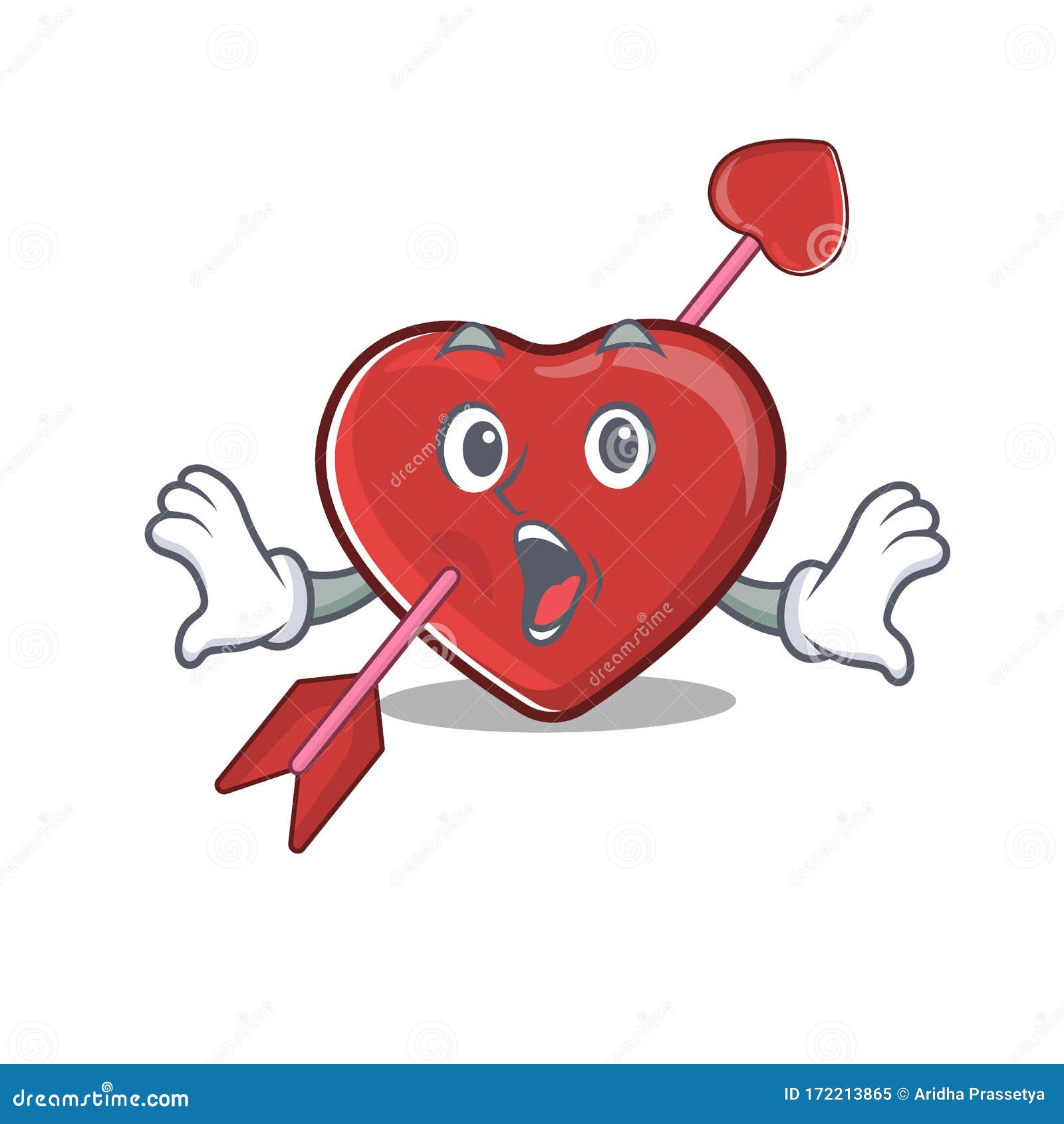 Heart With A Surprised Face Expression With A Chrome Key Background ...