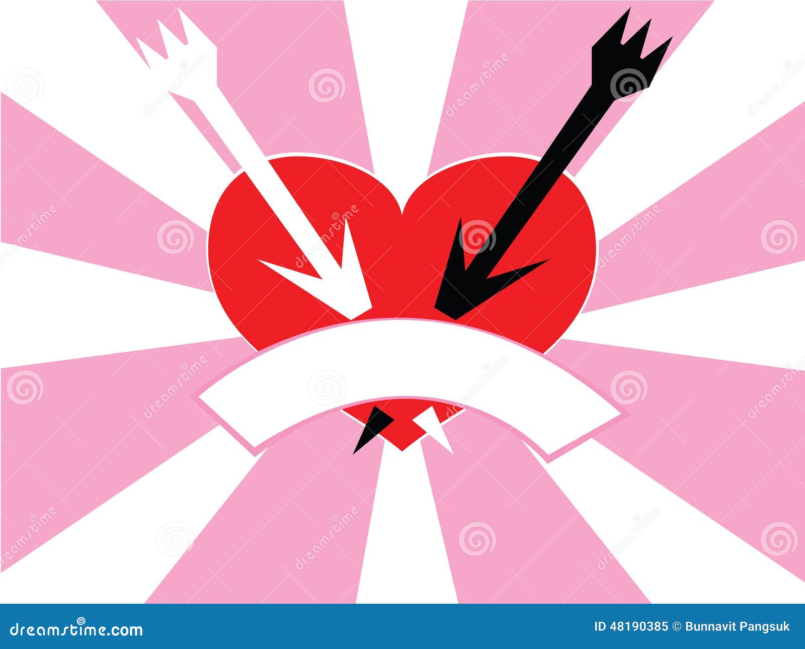 Heart and arrow stock illustration. Illustration of beauty - 48190385