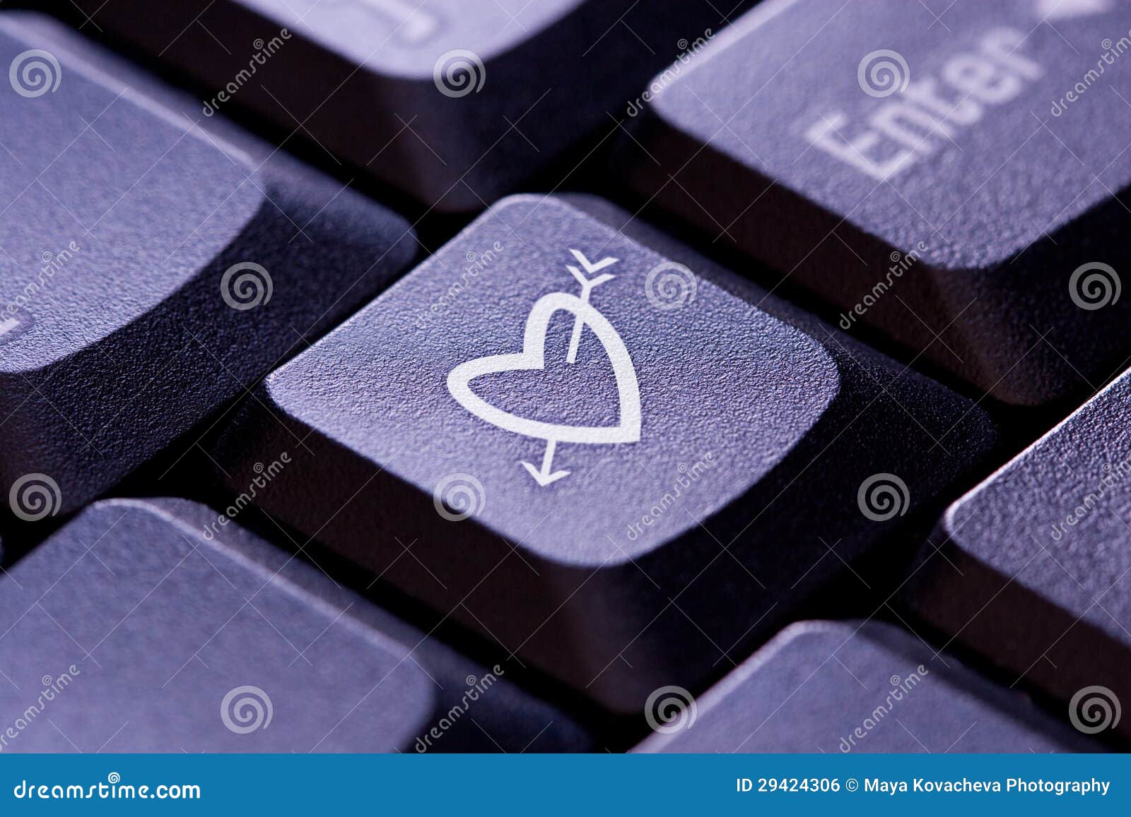 Heart and Arrow Symbol on Computer Key Stock Photo - Image of lone ...