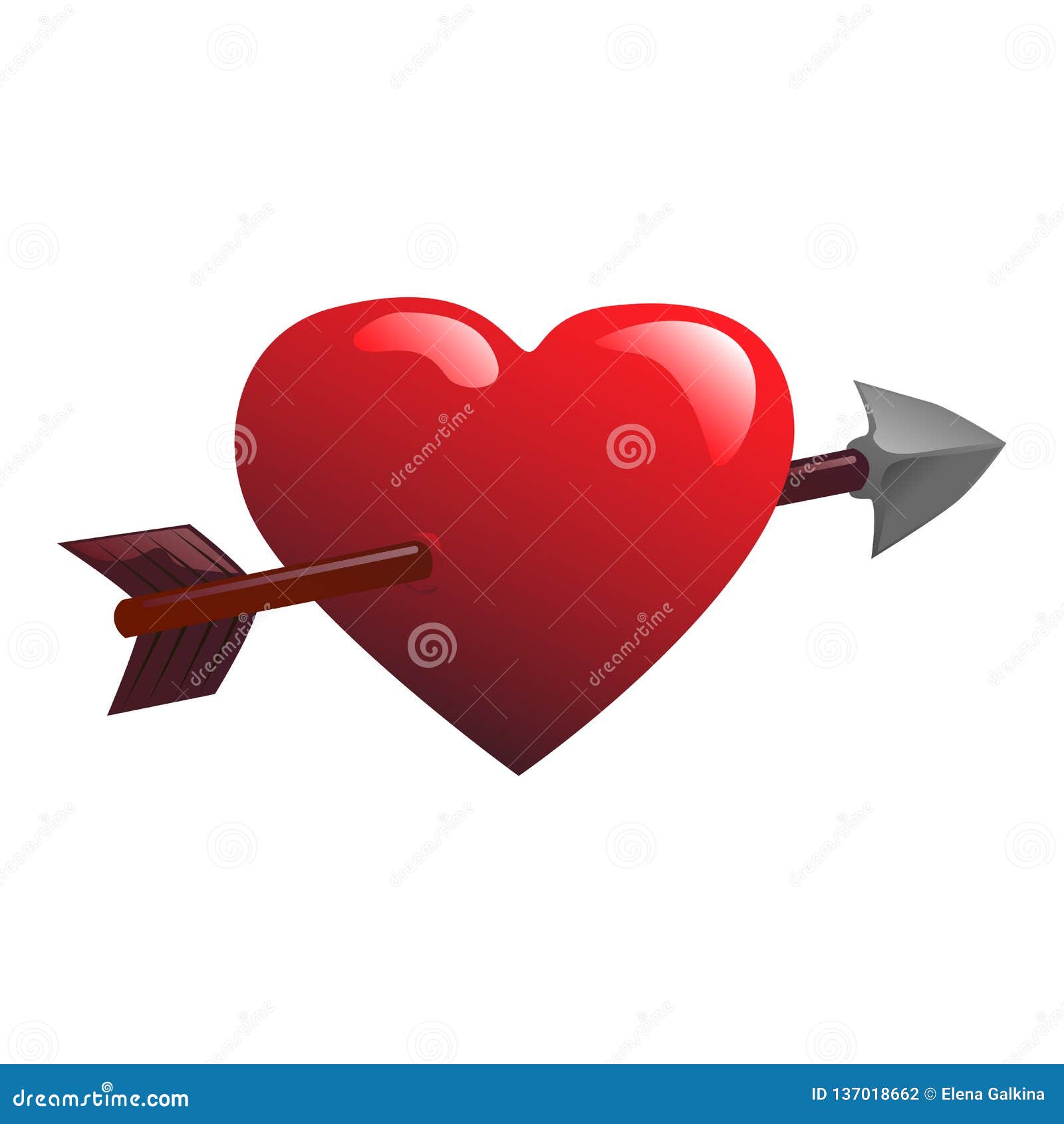 Heart and arrow stock vector. Illustration of background - 137018662