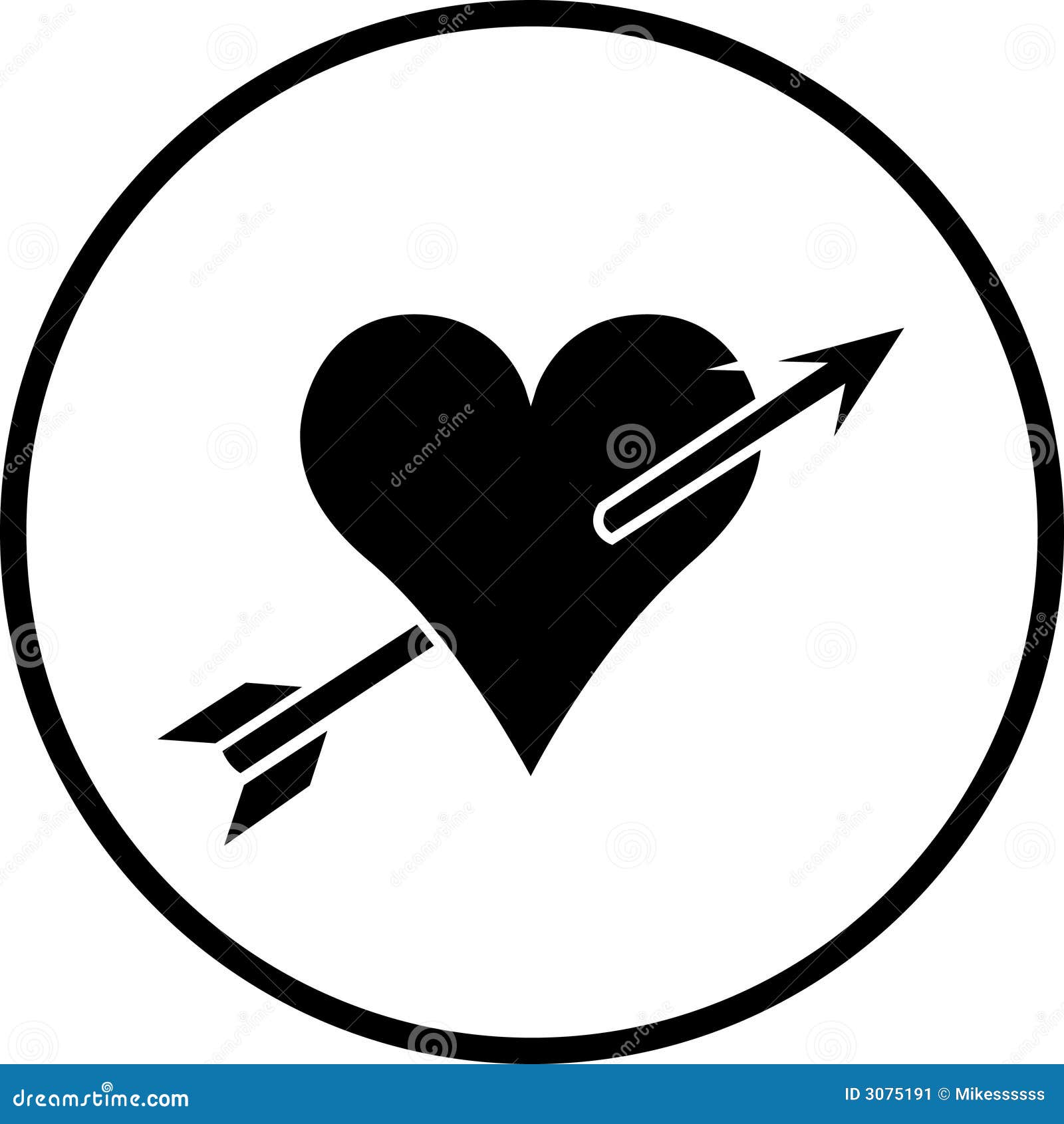 Heart with Arrow Vector Symbol Stock Vector - Illustration of love ...