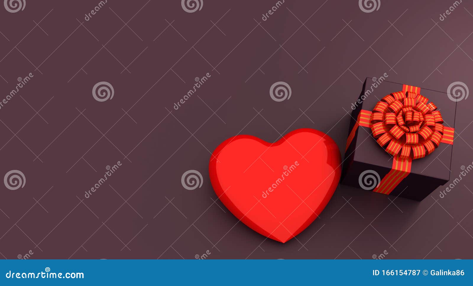 Heart As a Gift. Heart Symbol and Gift Box on Dark Background Stock ...